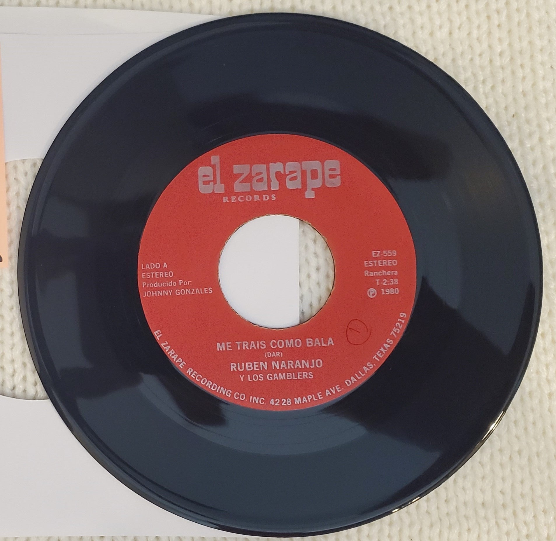 Ruben Naranjo y Los Gamblers "Me Trais Como Bala" 45 (USED) - Zarape R – Mutant Sounds Records